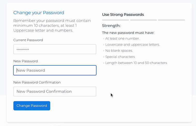 Using Strong Passwords on Symbol Security
