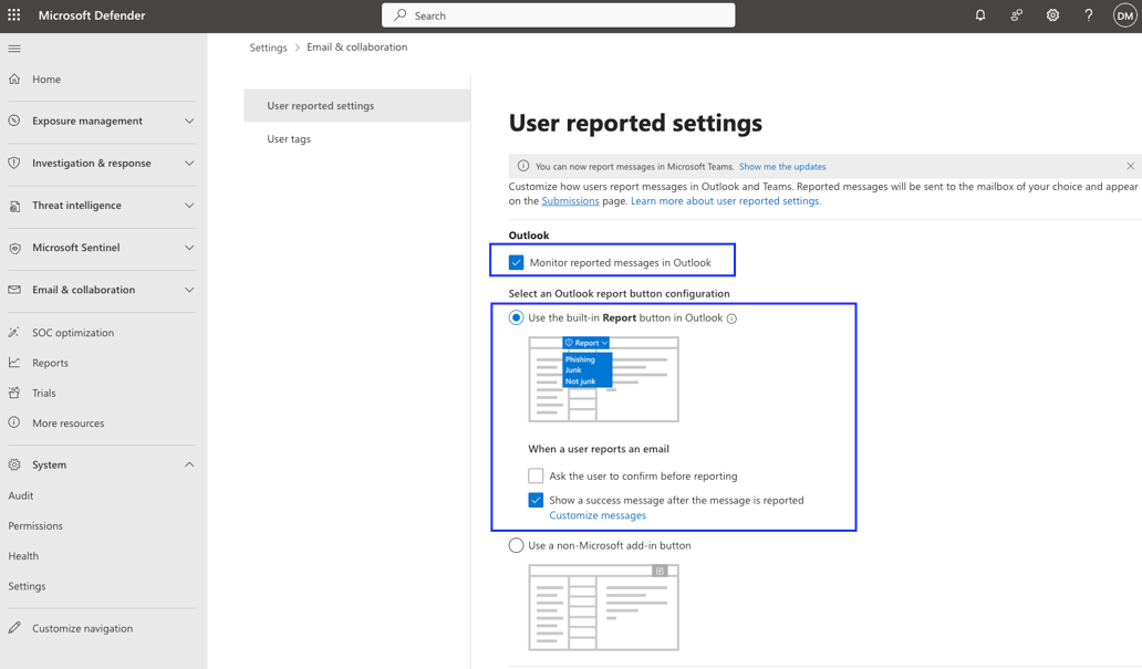 Setting Up Microsoft Report Phishing Button in Outlook.